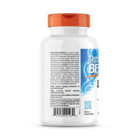 Doctor's Best D-Ribose with BioEnergy Ribose 850mg, 120 VCapsules | Revital