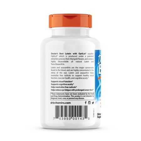 Doctor's Best Lutein from OptiLut 10mg, 120 VCapsules | Revital
