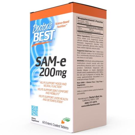 Doctor's Best SAM-e 200mg, 60 Enteric Coated Tablets | Revital