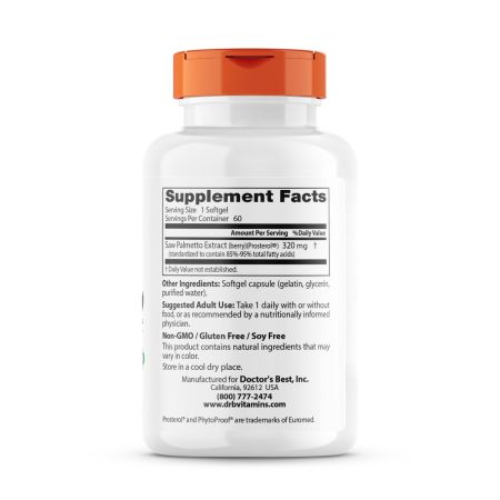 Doctor's Best Saw Palmetto with Prosterol, Standardized Extract 320mg ...