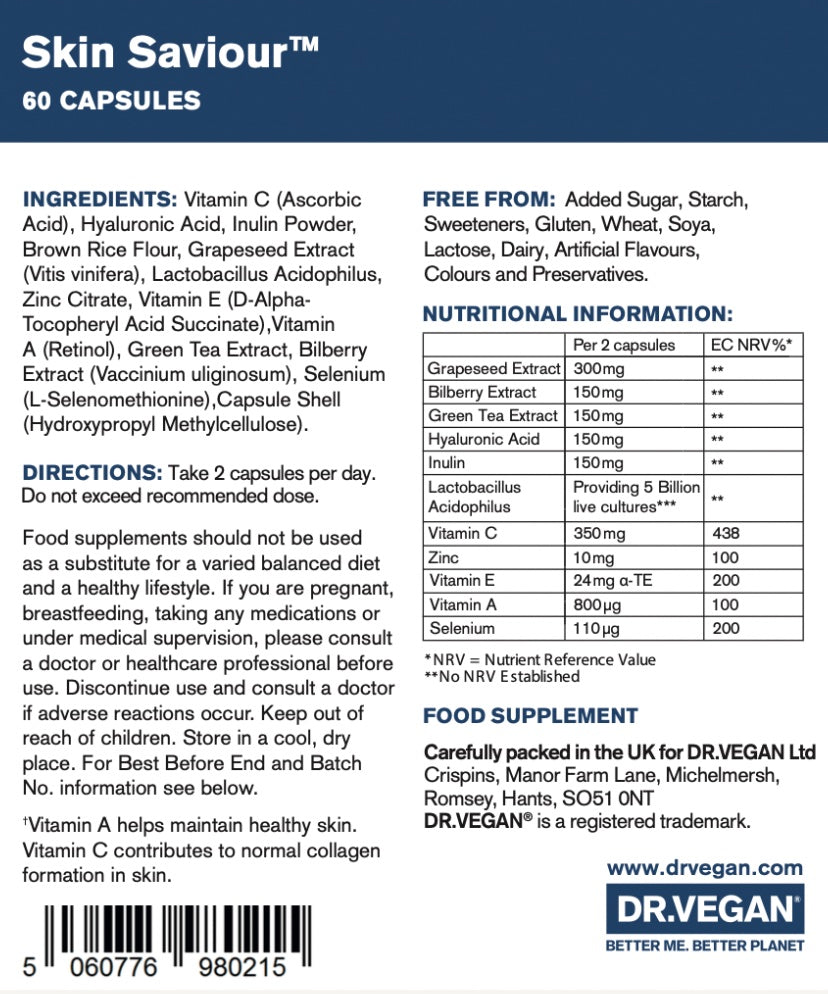 Dr Vegan Skin Saviour, 60 Capsules | Revital
