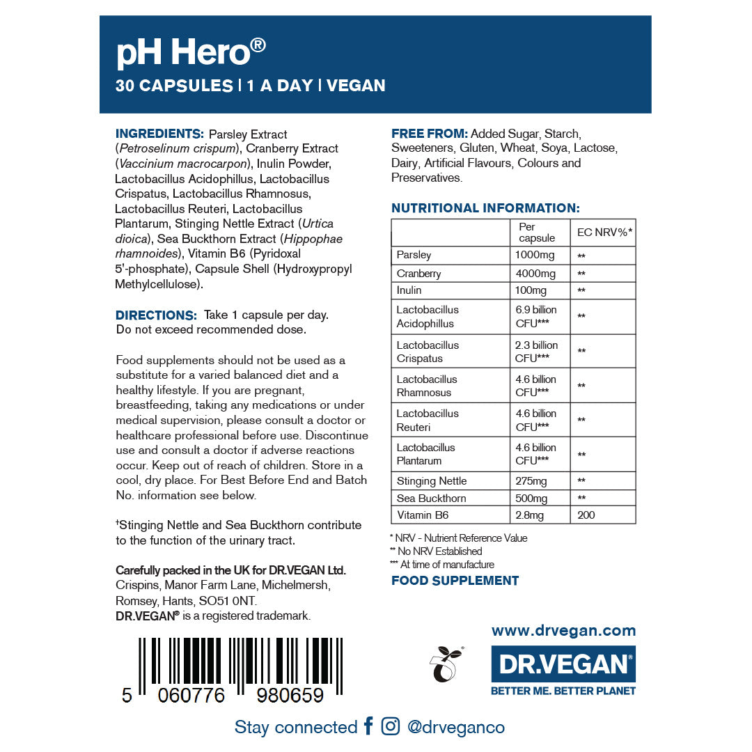 Dr Vegan pH Hero, 30 Capsules | Revital