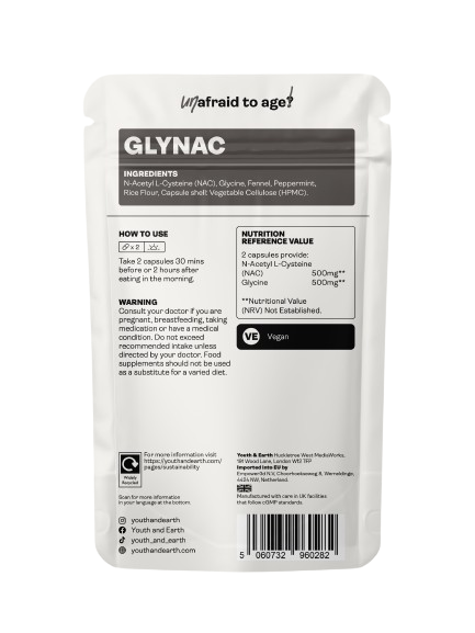 Youth & Earth GLYNAC (NAC & Glycine), 60 Capsules | Revital