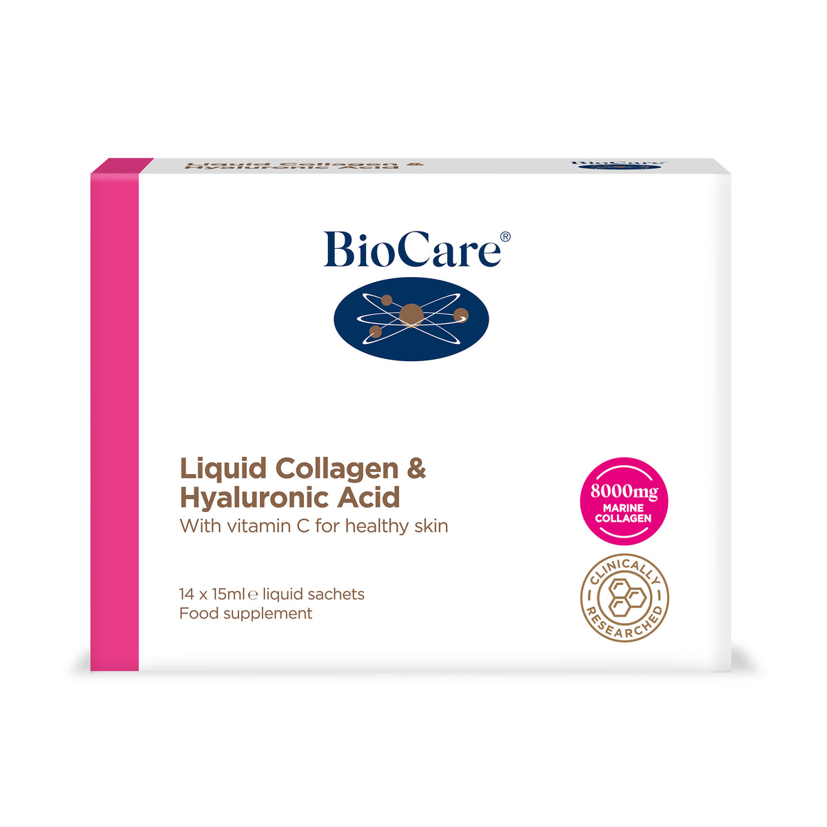 BioCare Biocare Liquid Collagen & Hyaluronic Acid, 14 Sachets | Revital