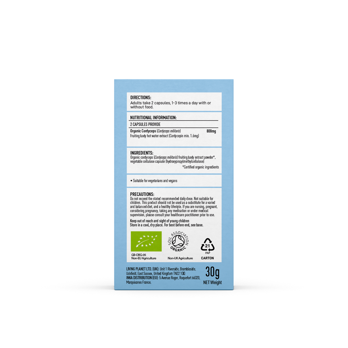 Mushrooms For Life Organic Cordyceps Pure Grade Extract Capsules, 60 ...