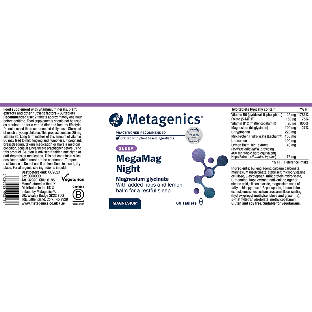 Metagenics MegaMag Night 60 Tablets | Revital