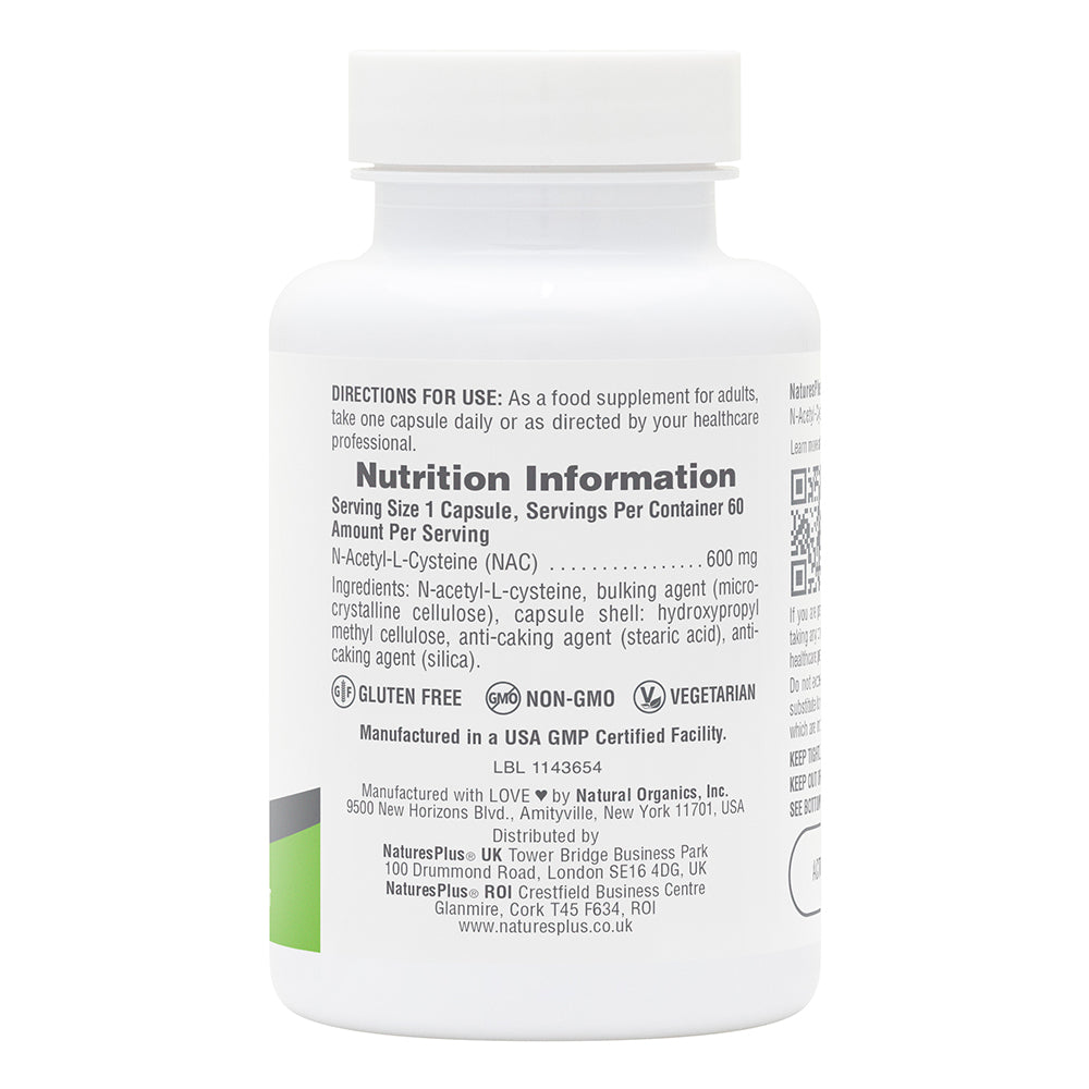 Natures Plus NAC 600mg, 60 Capsules | Revital