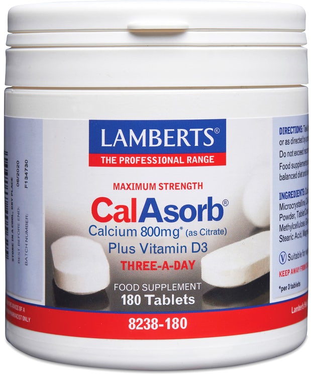 Lamberts Maximum Strength CalAsorb Calcium 800mg with Vitamin D3, 180 ...