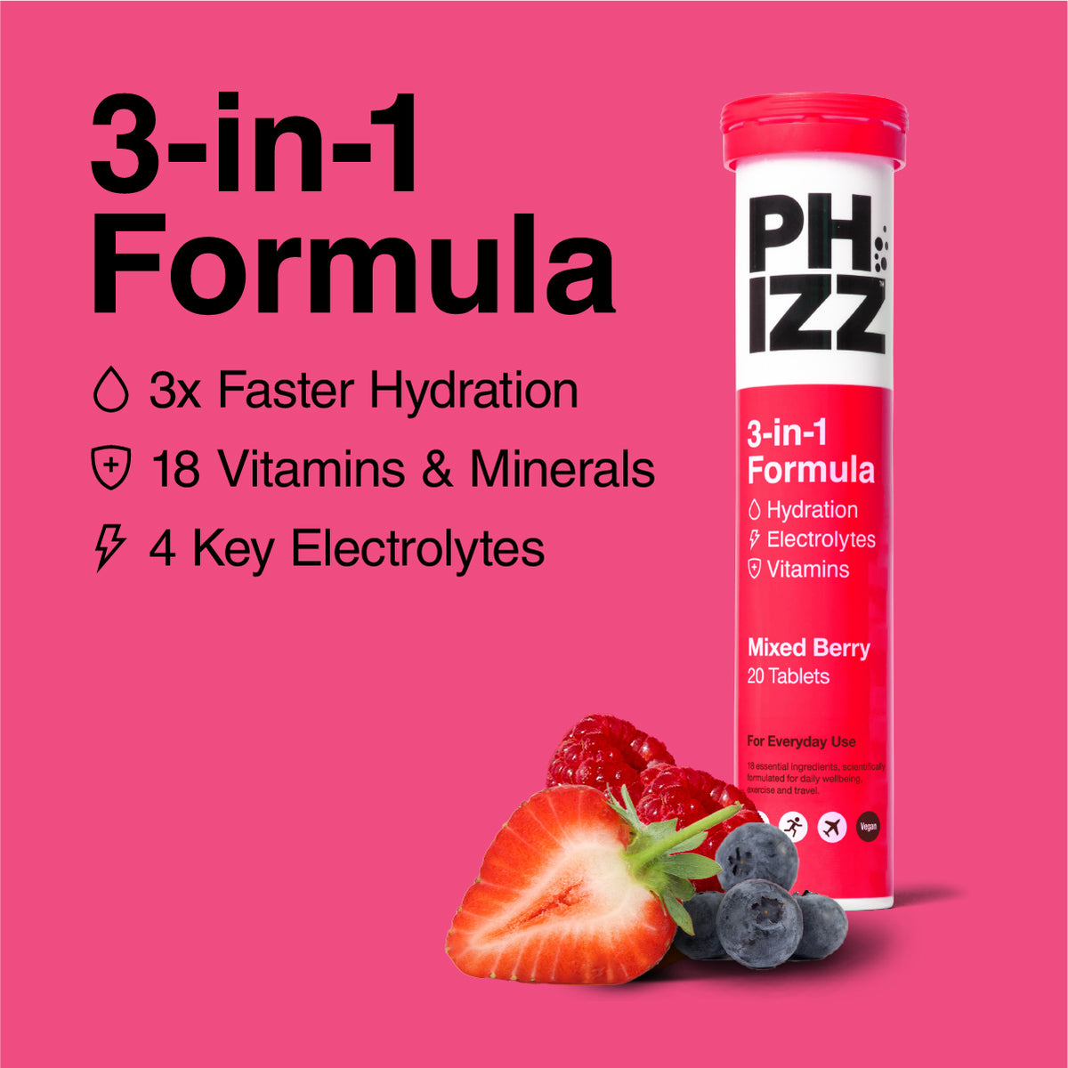 Phizz Mixed Berry 3-in-1 Hydration, Electrolytes and Vitamins ...