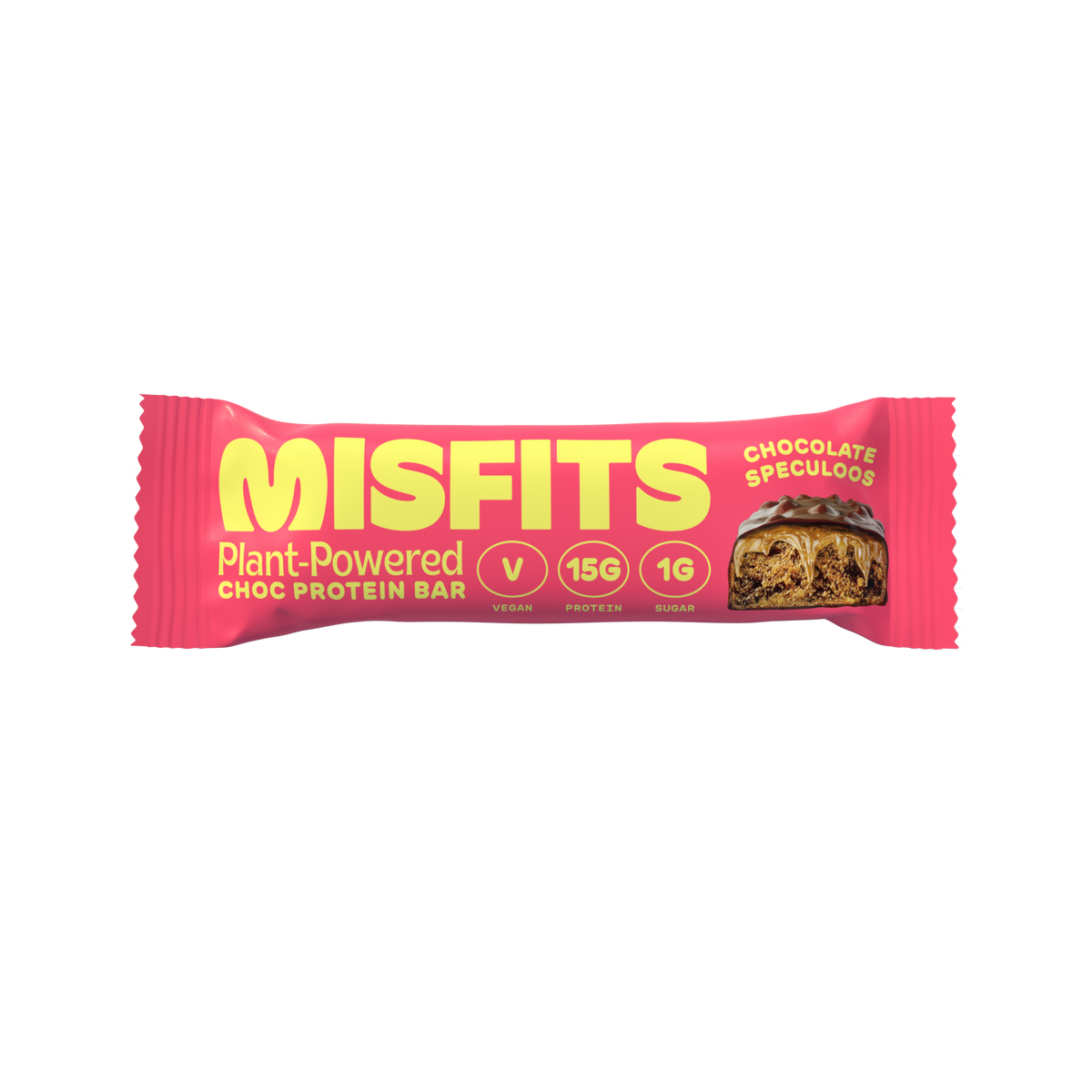 Misfits Health Misfits Vegan Milk Chocolate Speculoos Protein Bar, 45gr ...