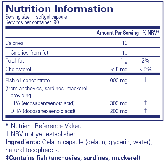 Pure Encapsulations EPA/DHA Essentials, 180 Capsules | Revital