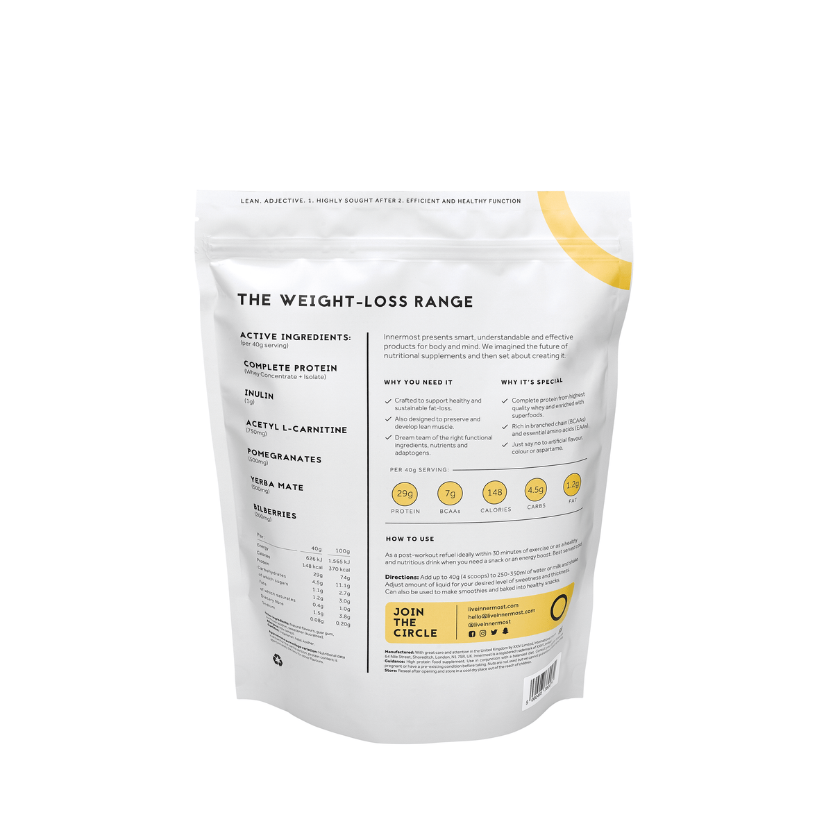 Innermost The Lean Protein Chocolate, 600g | Revital