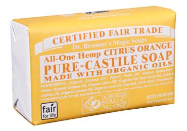 Dr Bronner Organic Soap Bar, 140gr, Citrus Orange | Revital