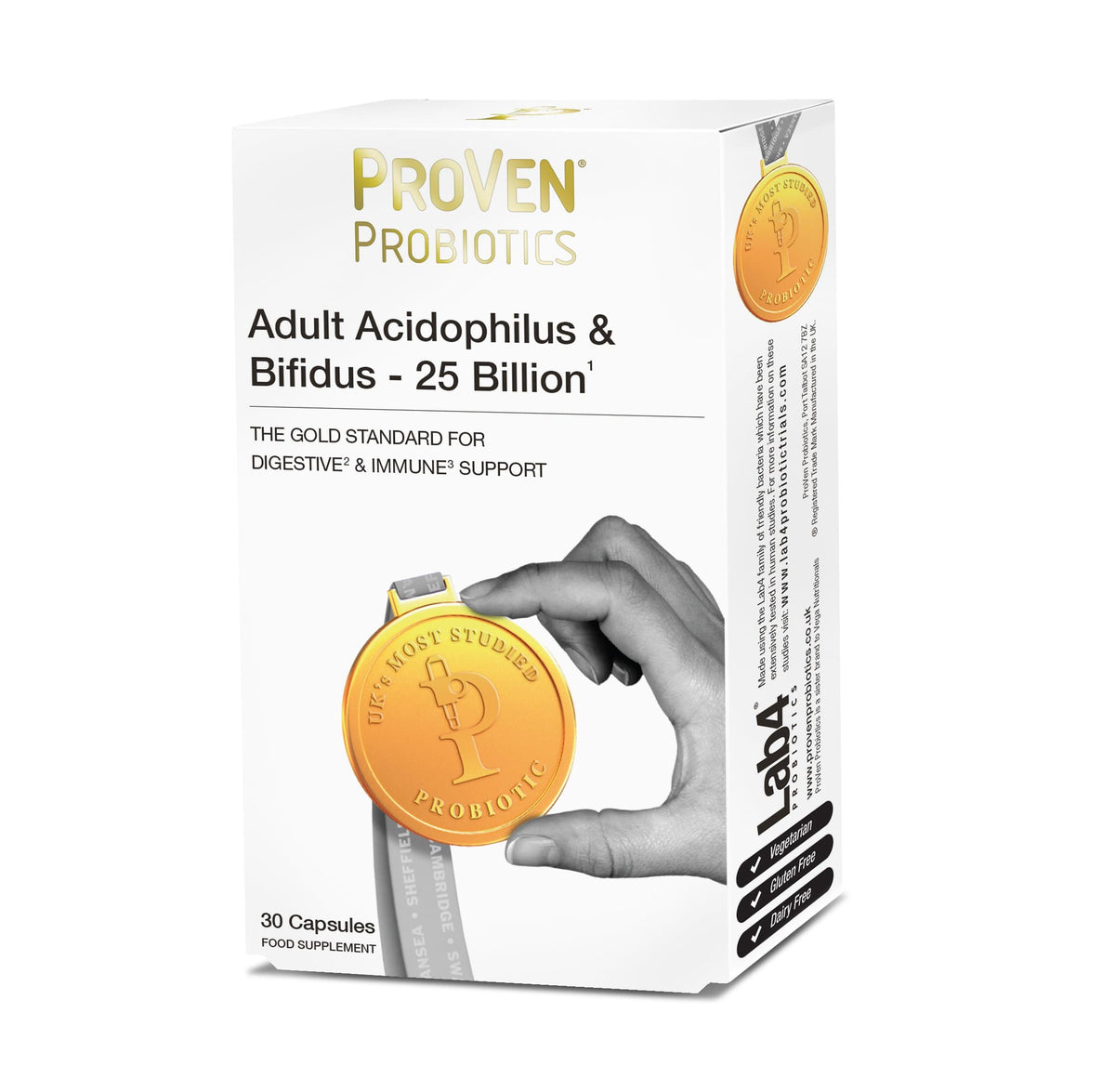 Proven Probiotics Adult Acidophilus & Bifidus- 25 Billion, 30 Capsules ...
